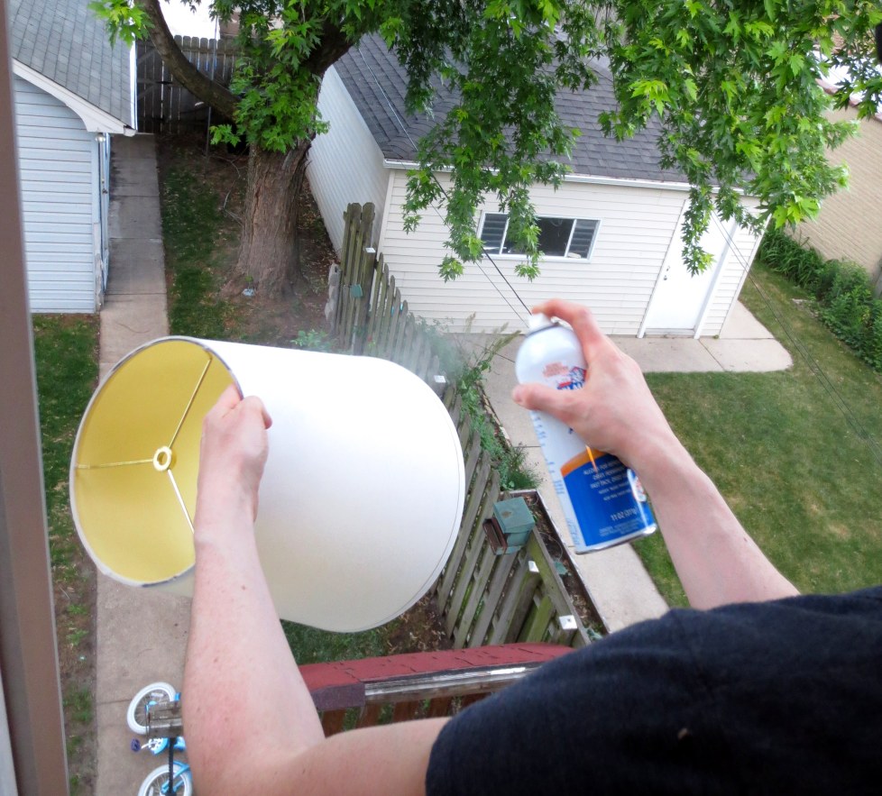 Alley Lamp Make-Over: Just Add Spray Paint and an Old Pillow Case ...